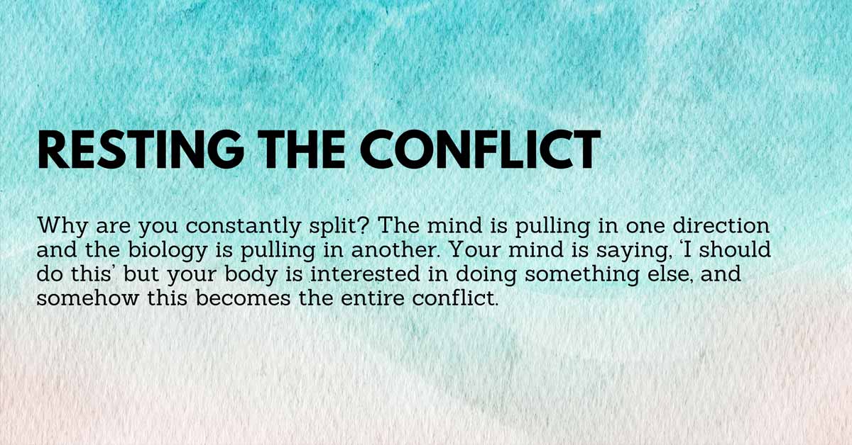 RESTING THE CONFLICT - Dhyan Vimal Institute for Higher Learning
